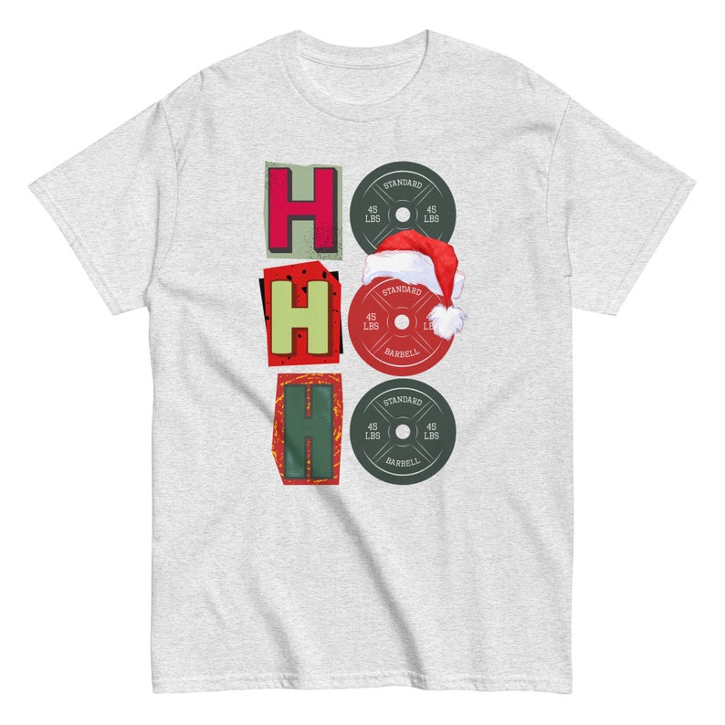 Christmas Gym Tee. Ho Ho Ho Pump Cover. Weight Lifting T-shirt. Santa ...