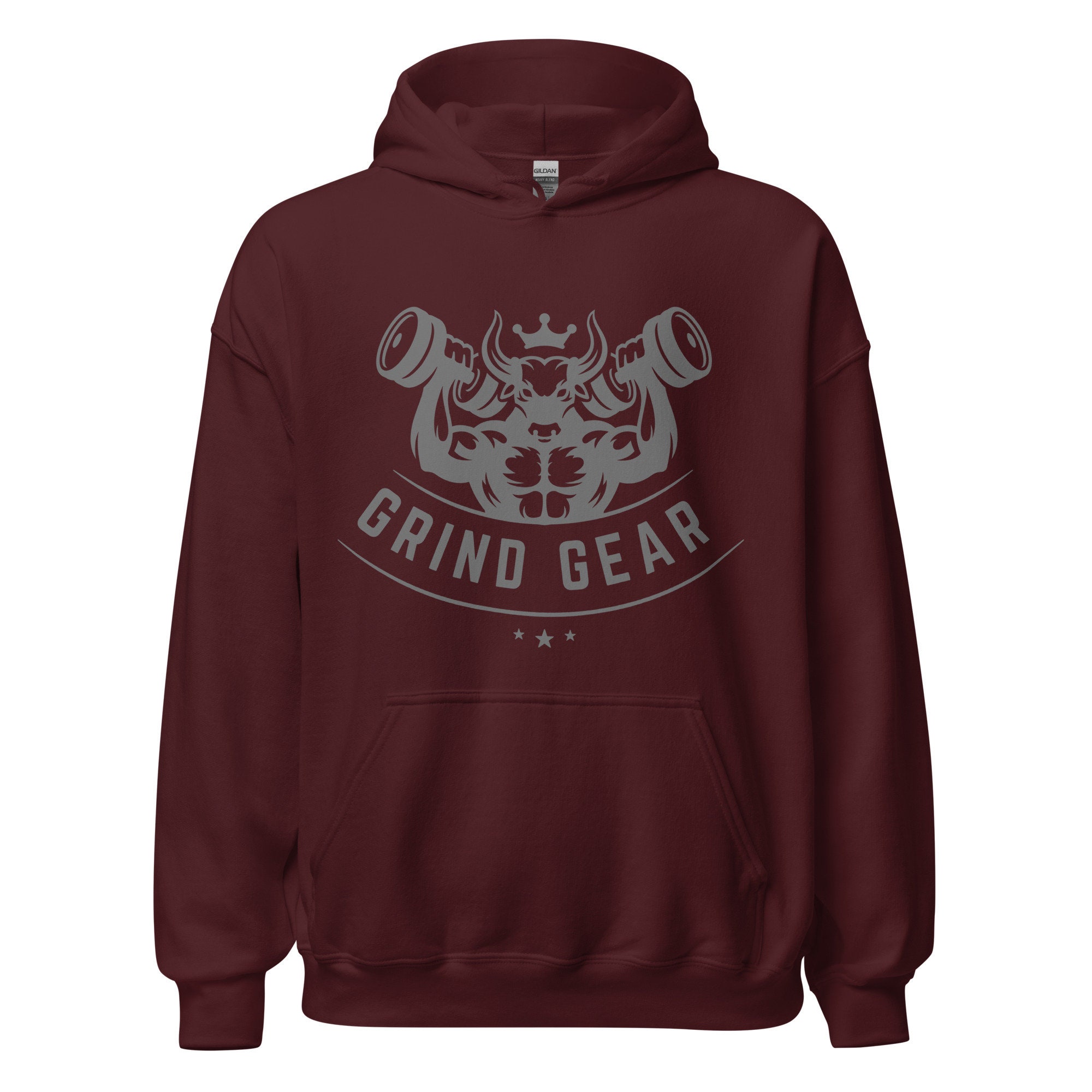 Grind Gear Hoodie. Moose and Muscles Sweatshirt. Gym Workout Hoodie ...