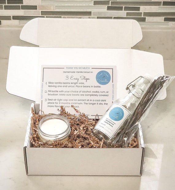 Homemade Vanilla Extract Gift Box With Candle - Etsy