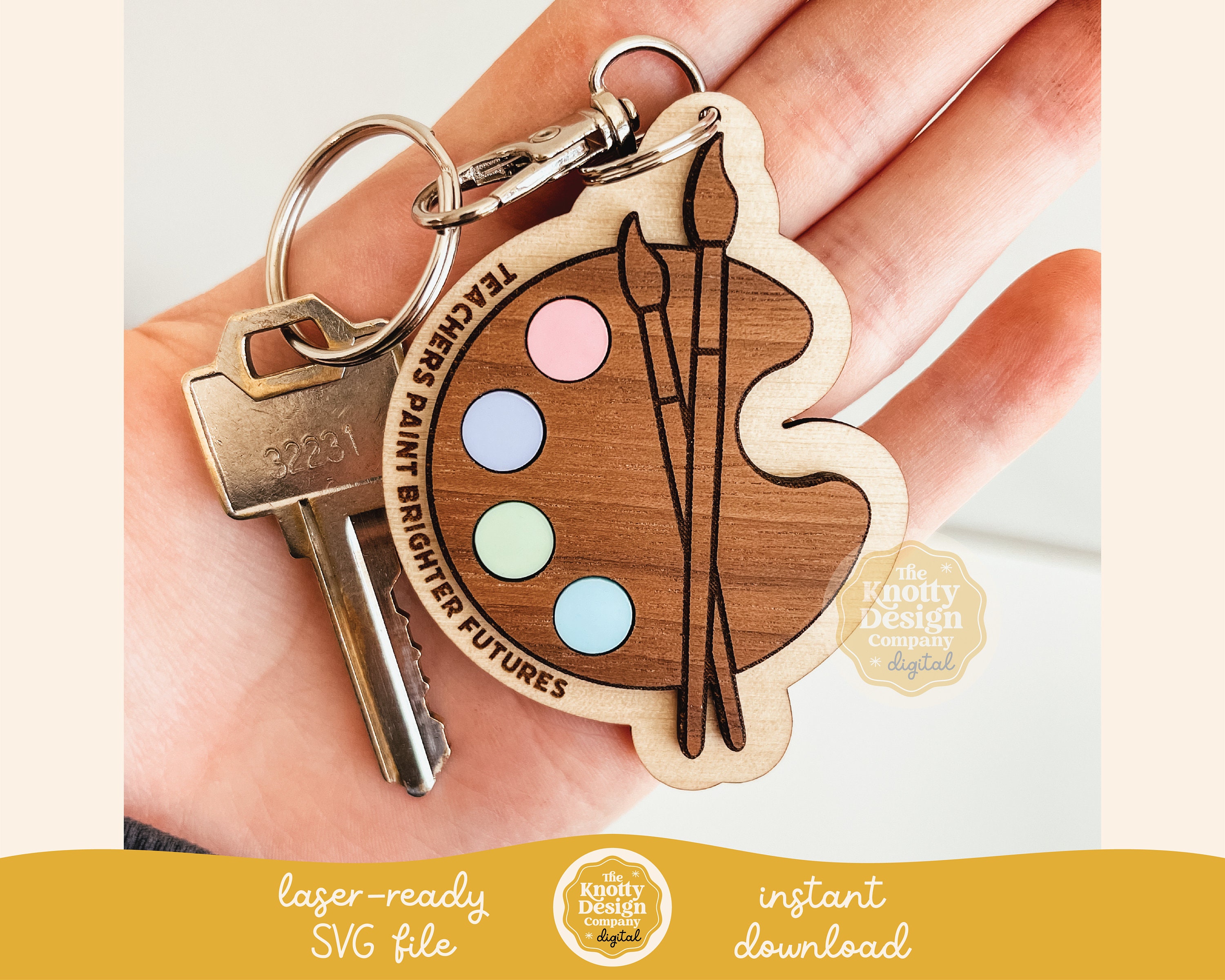 Teacher Keychain Laser SVG File, Teacher Keychain SVG, Teacher ...