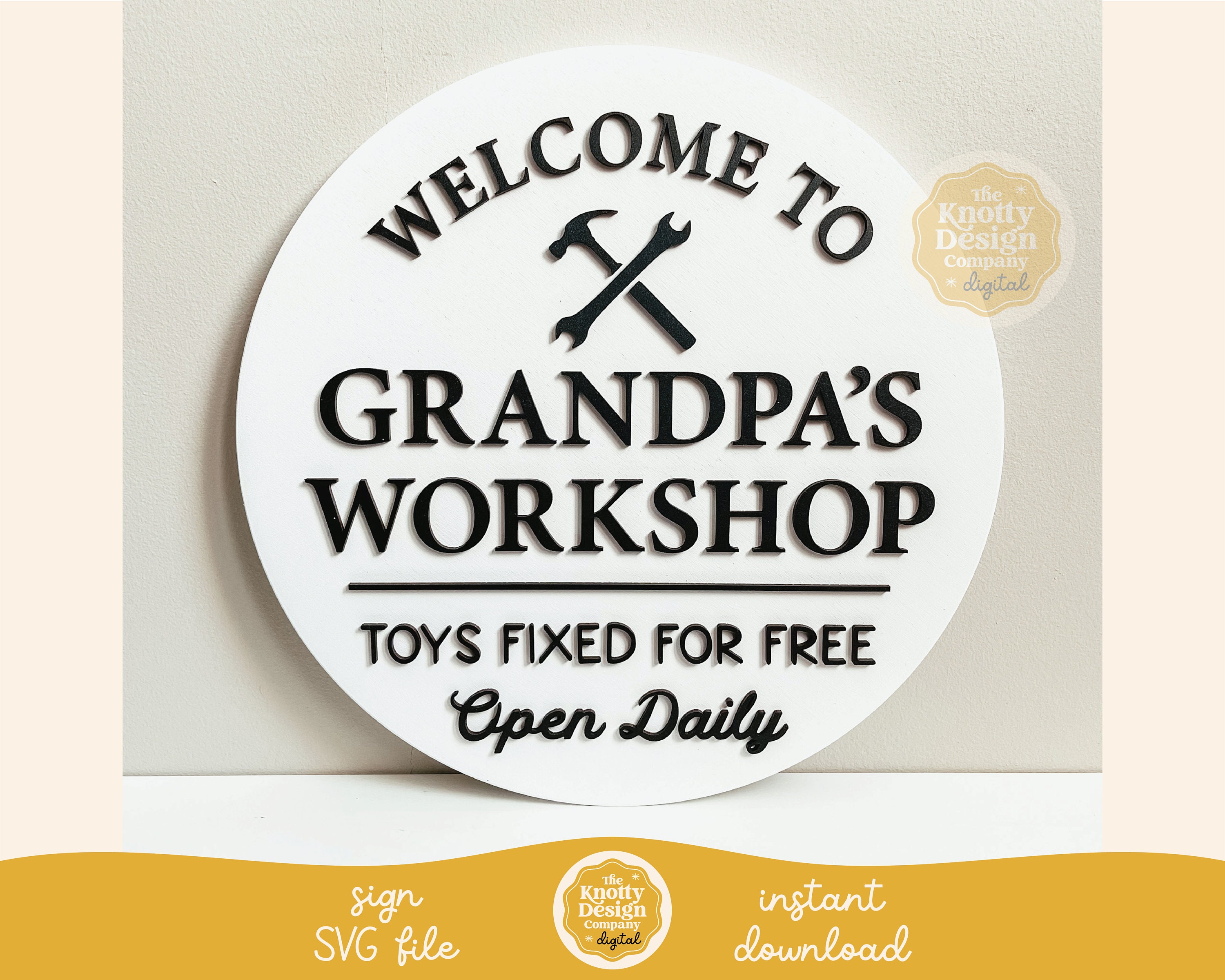 Grandpa's Workshop Sign SVG, Grandpa Sign SVG, Workshop Sign SVG, Round ...