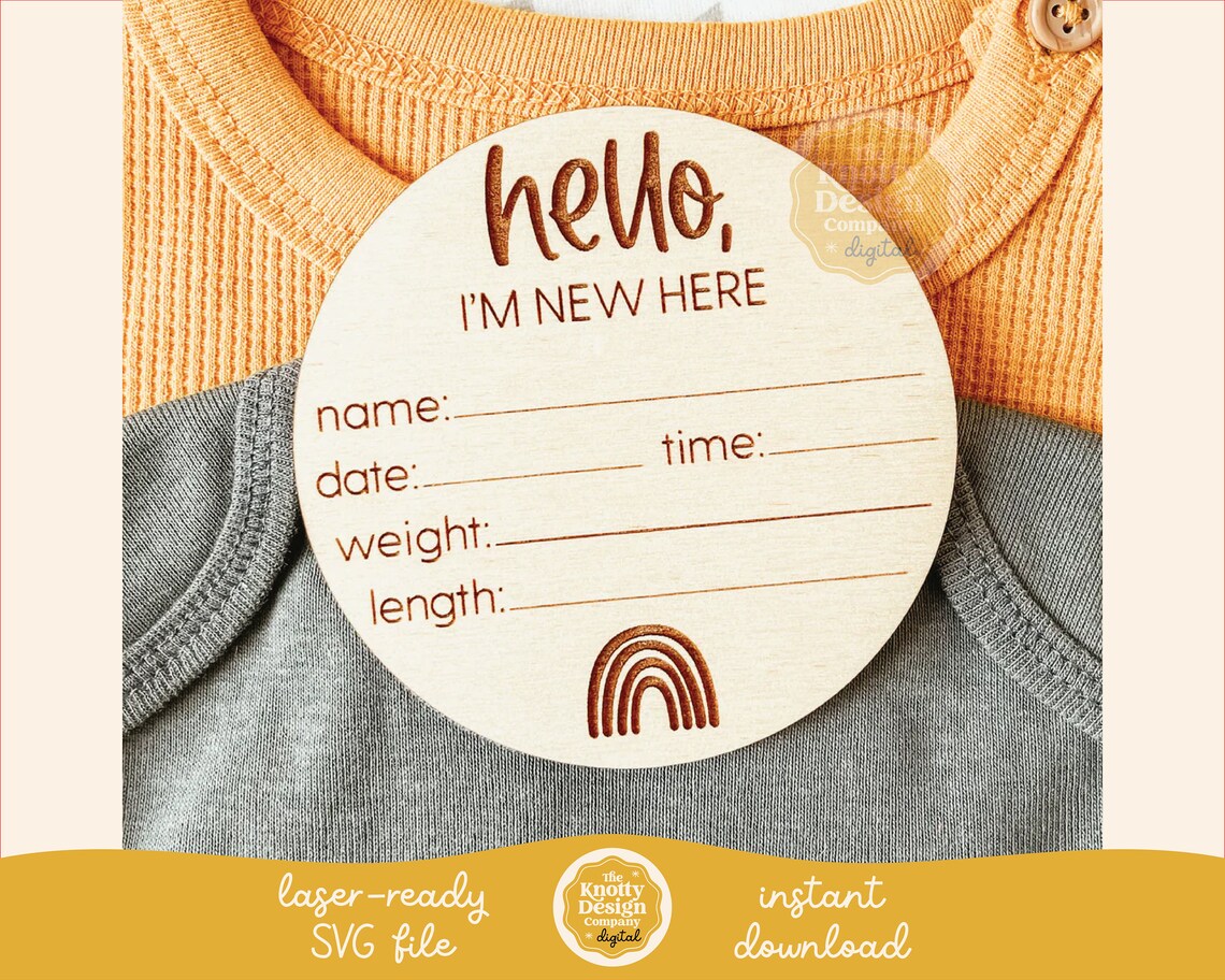 Birth Announcement Sign SVG File, I'm New Here Baby Sign SVG, Baby Sign ...
