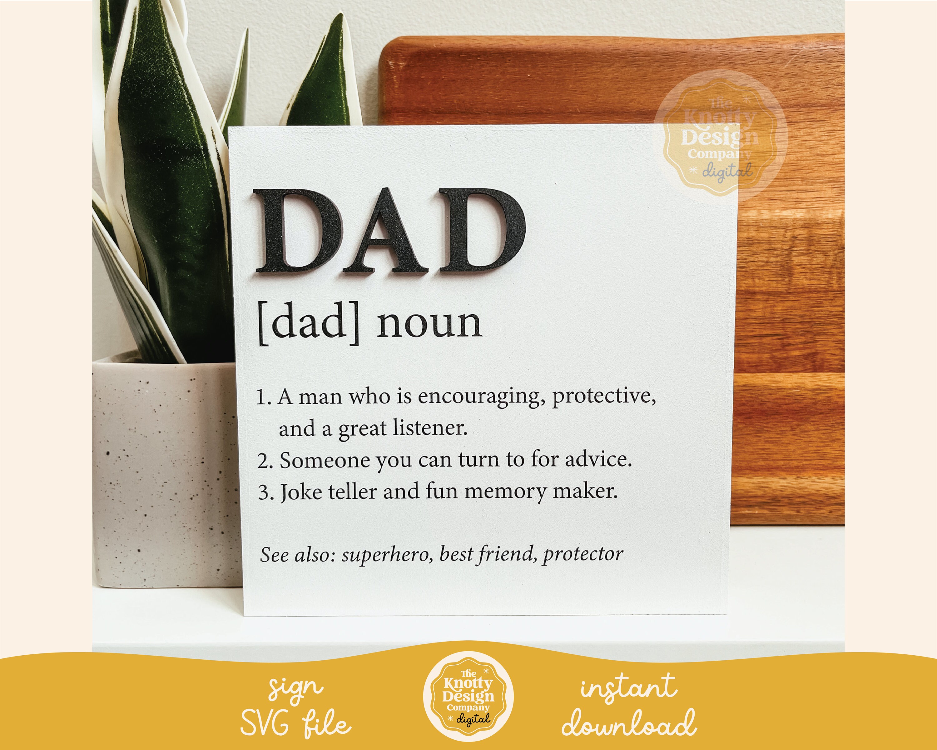 Dad Definition Sign SVG, Dad Quote Sign SVG, Father's Day Sign SVG, Dad ...
