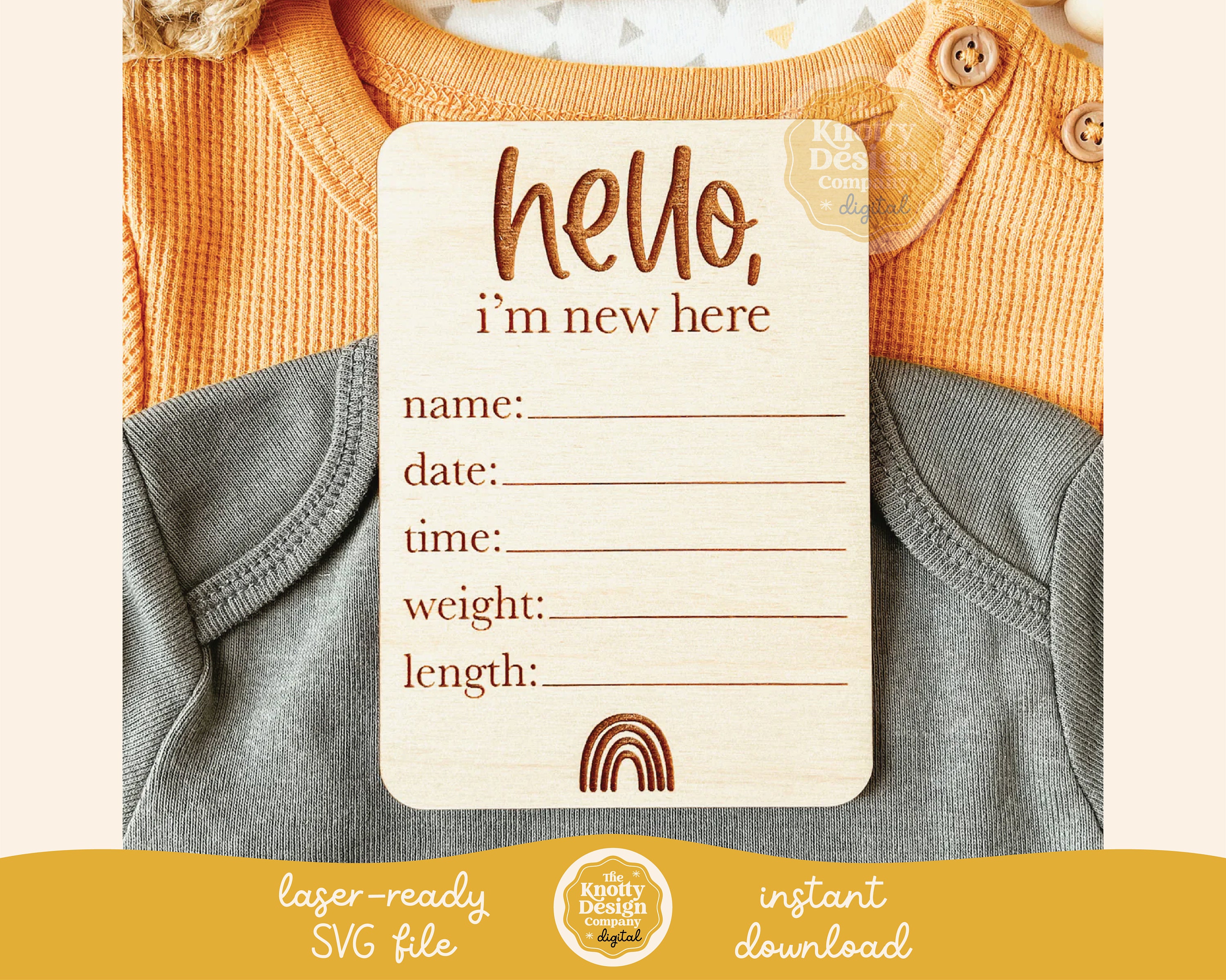 Birth Announcement Sign SVG File, I'm New Here Baby Sign SVG, Baby Sign ...