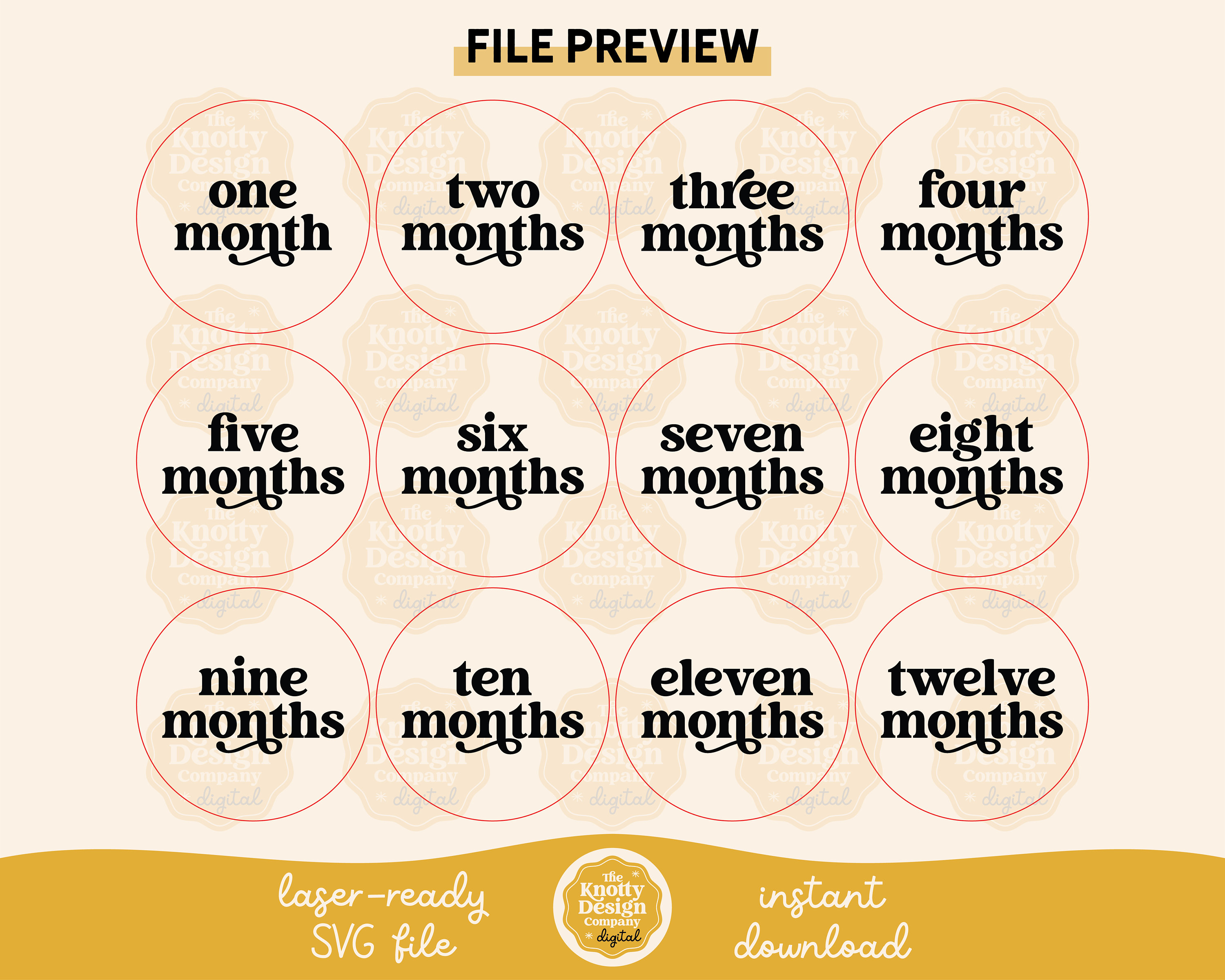 Retro Font Milestone Set SVG File, Baby Milestone Set SVG, Baby Monthly ...