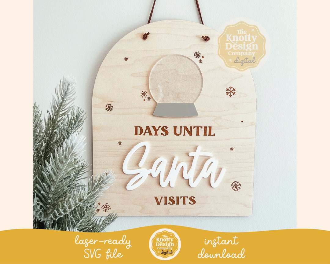 Dry Erase Christmas Countdown Sign SVG, Christmas Sign Laser File ...