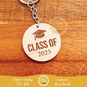 Class of 2025 Keychain Laser SVG File, Grad Keychain SVG, 2025 ...