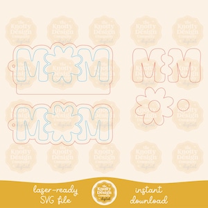 Mom Keychain Laser File, Mother's Day Keychain SVG, Floral Mom Keychain ...