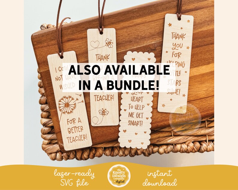 Teacher Bookmark SVG File, Teacher Appreciation Bookmark Laser File ...