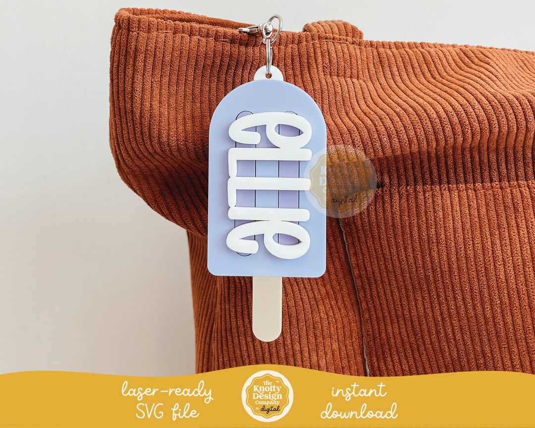 Popsicle Backpack Tag Laser SVG File, Summer Backpack Tag SVG, Back to ...