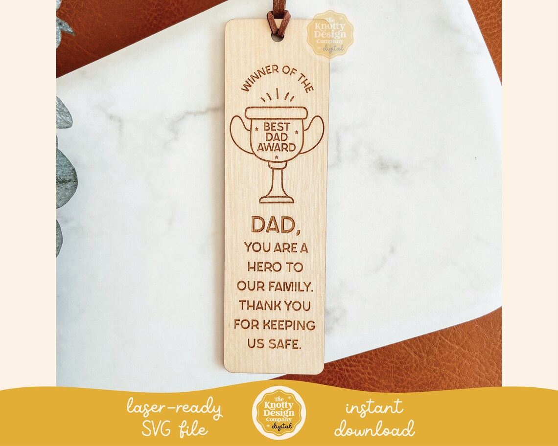 Dad Bookmark SVG File, Best Dad Bookmark Laser File, Dad Bookmark Laser ...