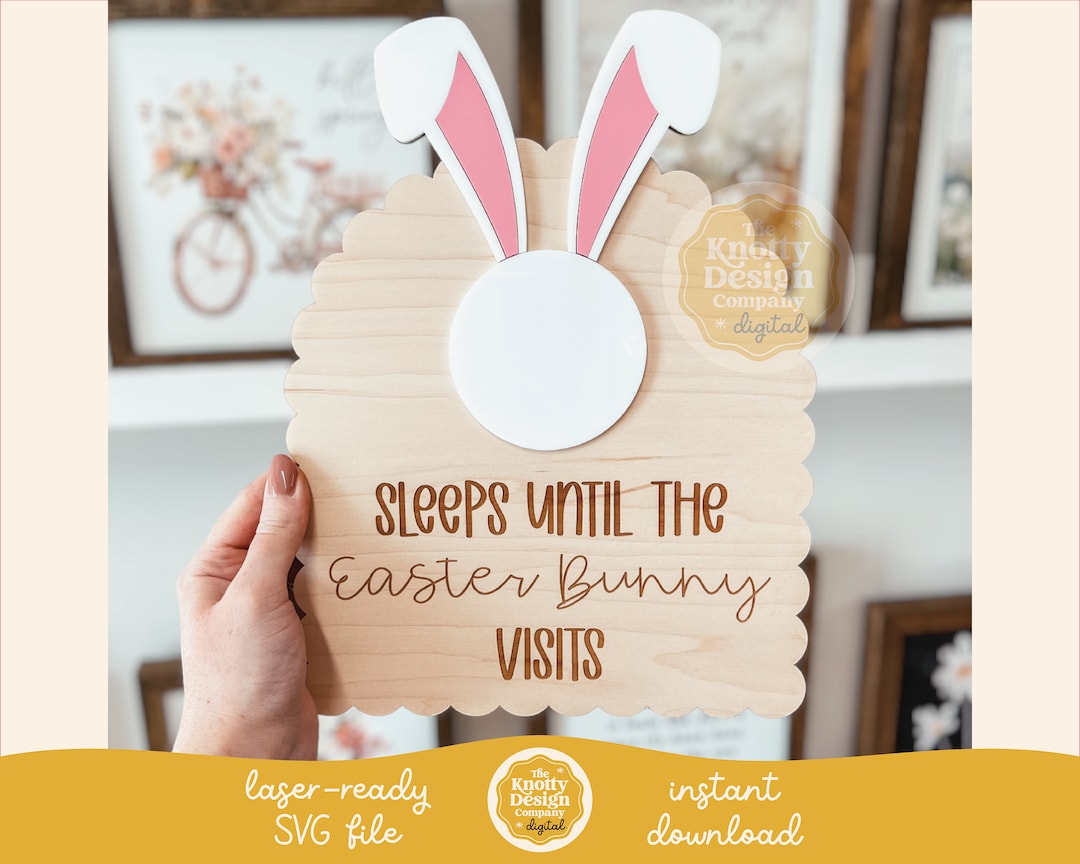 Dry Erase Easter Countdown Sign SVG, Easter Sign Laser File, Easter ...