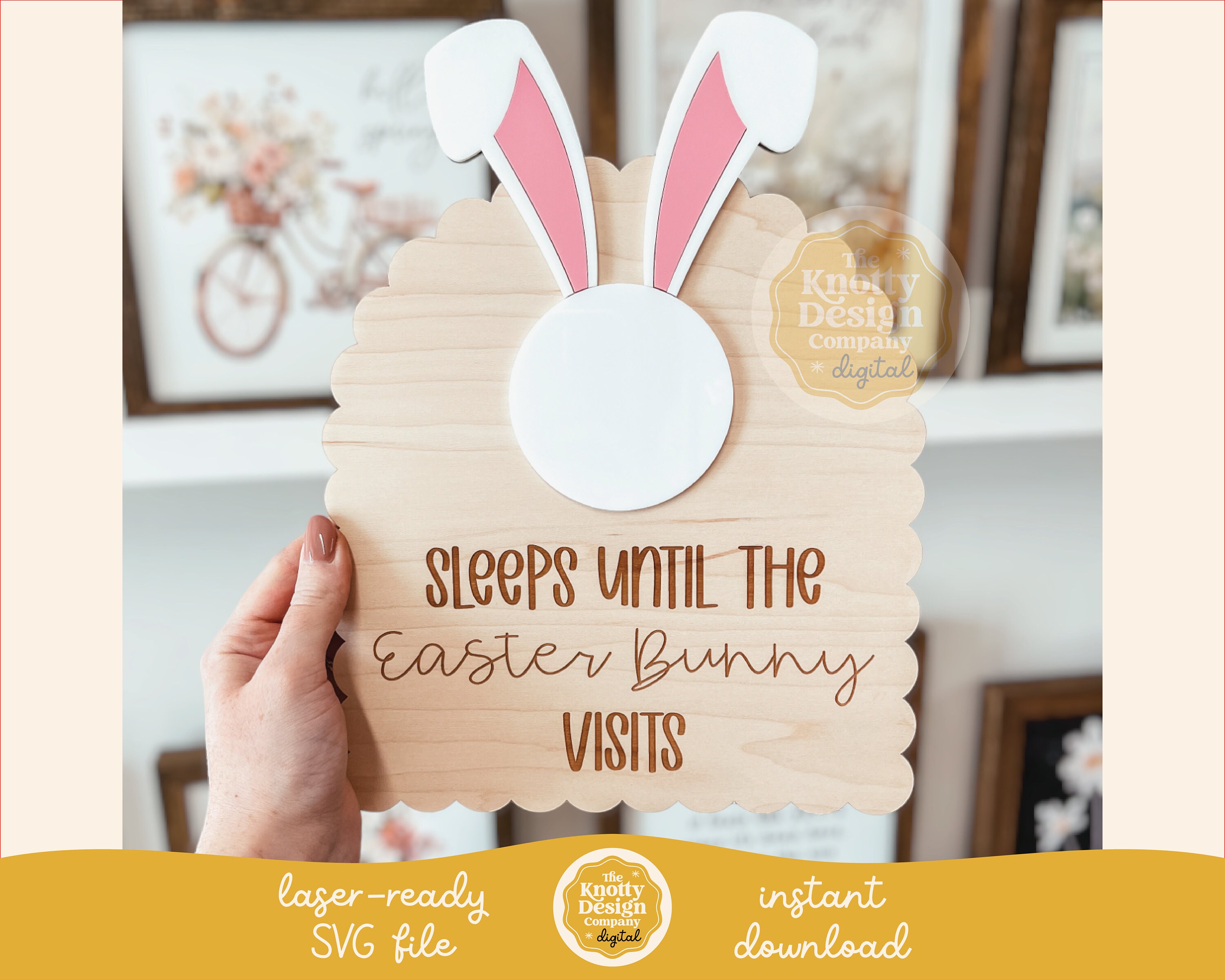 Dry Erase Easter Countdown Sign SVG, Easter Sign Laser File, Easter ...