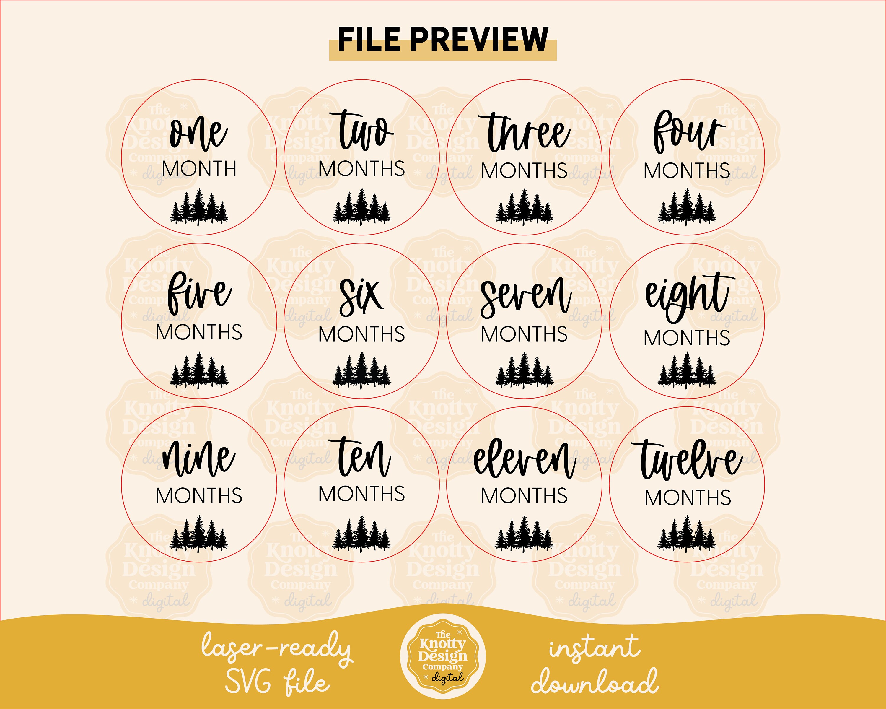 Forest Milestone Set SVG File, Baby Milestone Set SVG, Baby Monthly ...