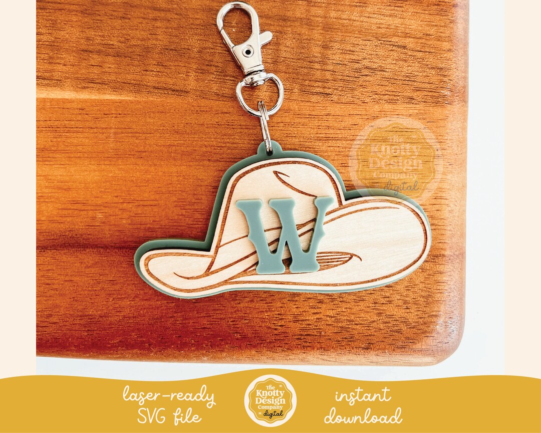 Cowboy Hat Backpack Tag Laser SVG File, Cowgirl Hat Backpack Tag SVG ...