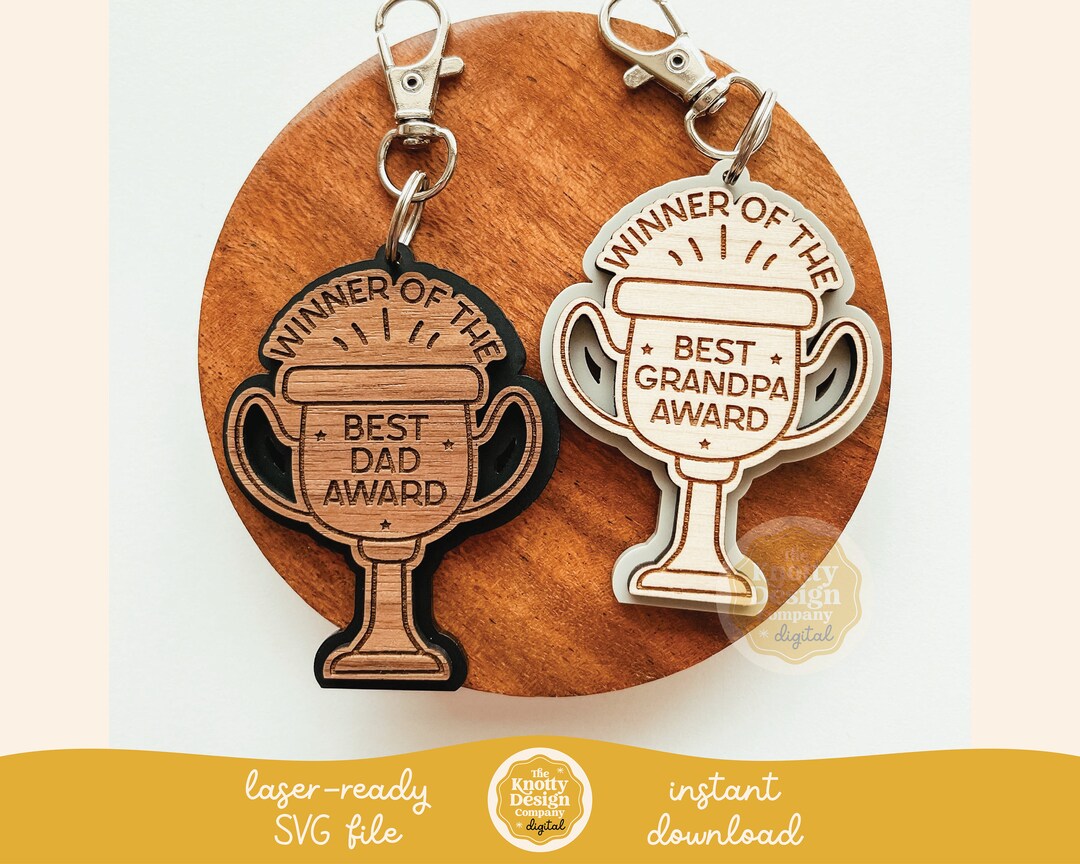 Dad Keychain Laser SVG File, Grandpa Keychain Laser SVG File, Father's ...