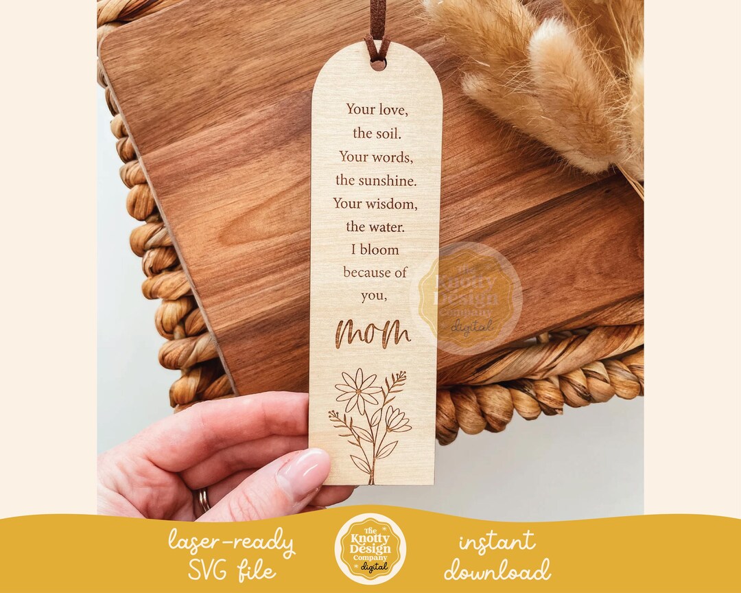 Mom Quote Bookmark SVG File, Mom Bookmark Laser File, Mother's Day ...