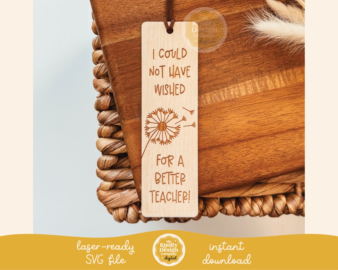 Teacher Bookmark SVG File, Teacher Appreciation Bookmark Laser File ...