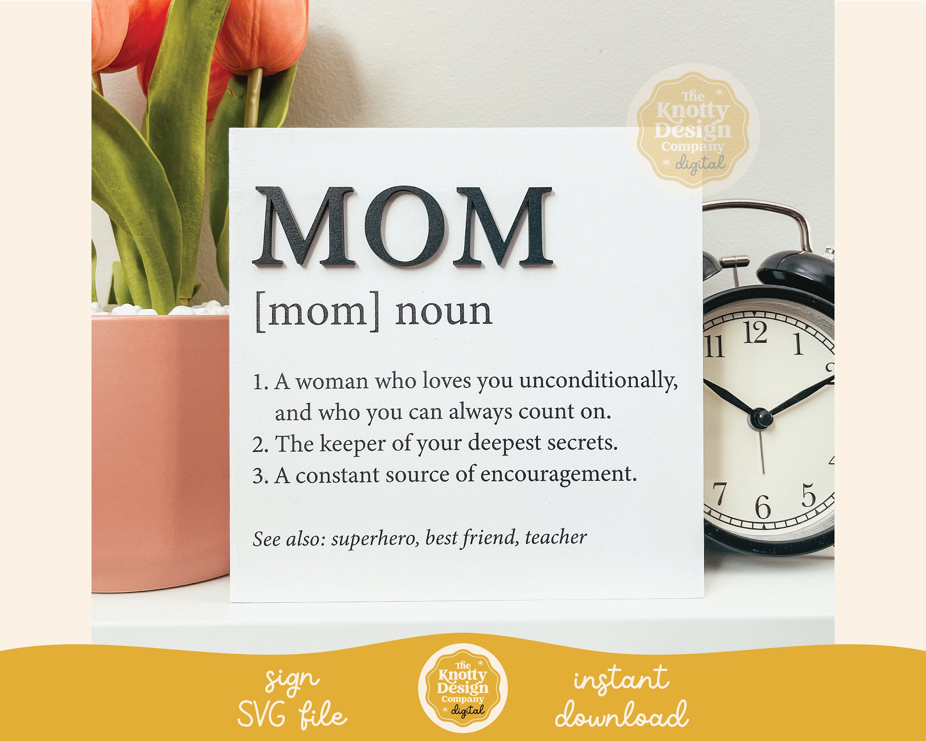 Mom Definition Sign SVG, Mom Quote Sign SVG, Mother's Day Sign SVG, Mom ...