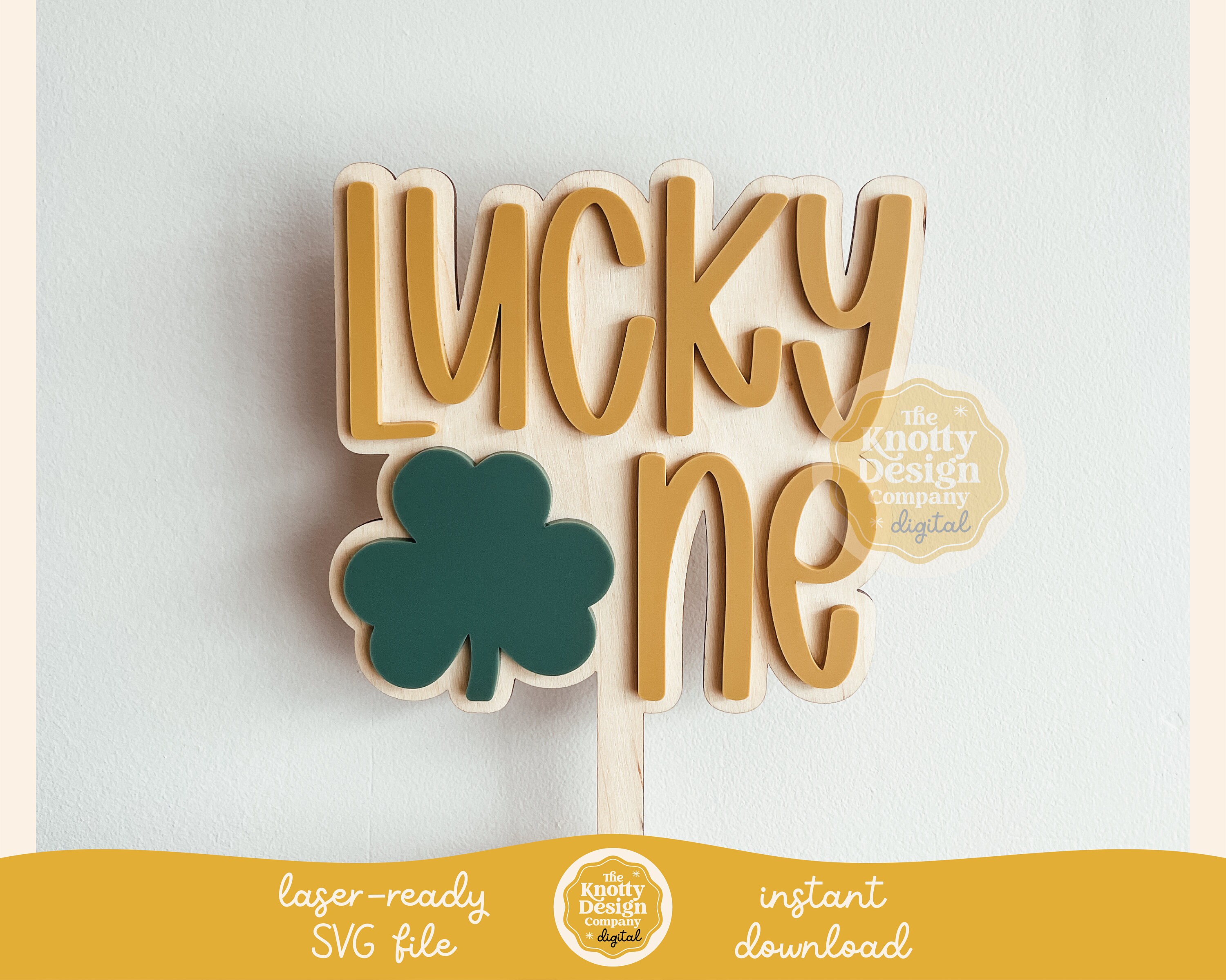 Lucky One Cake Topper SVG, Lucky One Cake Topper Laser File, Cake ...