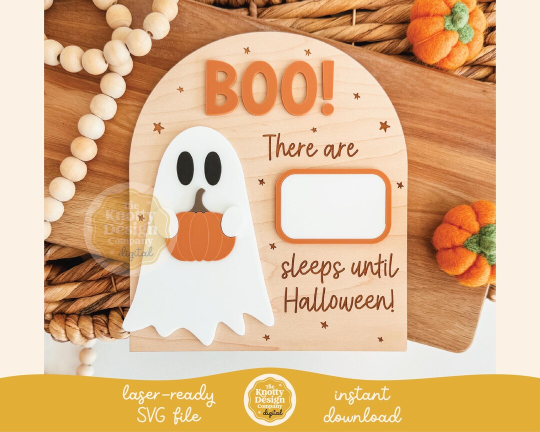 Dry Erase Halloween Countdown Sign SVG, Halloween Sign Laser File ...