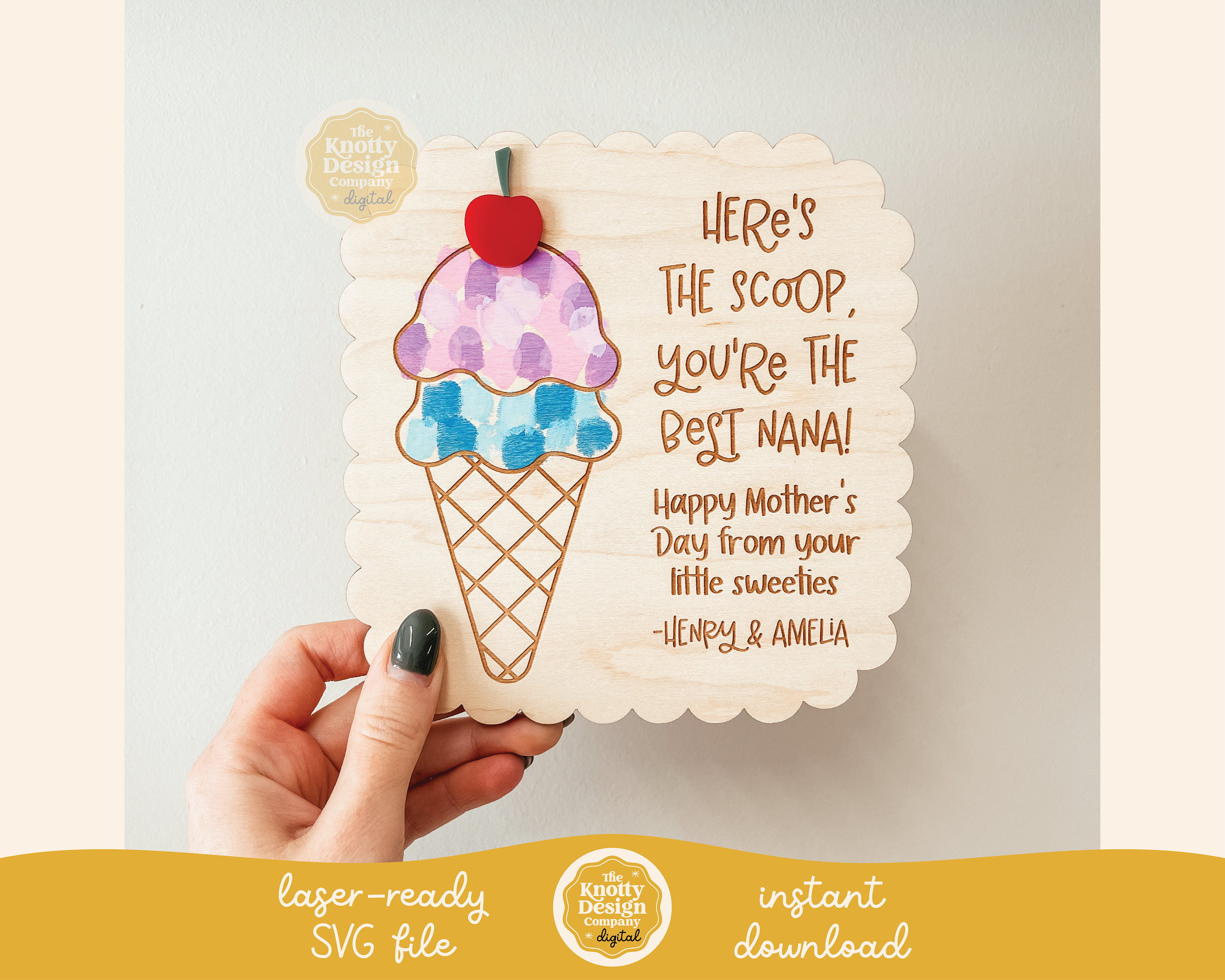 Mother's Day Fingerprint Sign SVG, Mother's Day SVG, DIY Sign Svg File ...