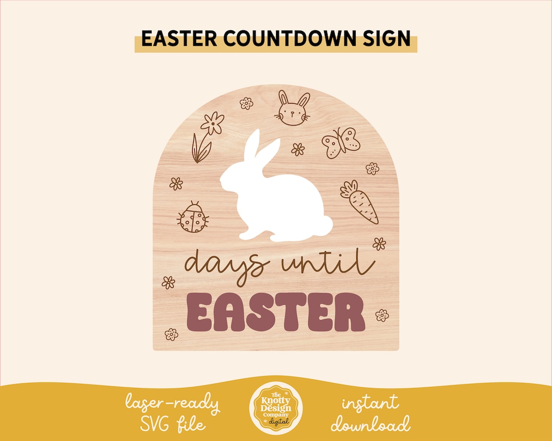 Dry Erase Easter Countdown Sign SVG, Easter Sign Laser File, Easter ...