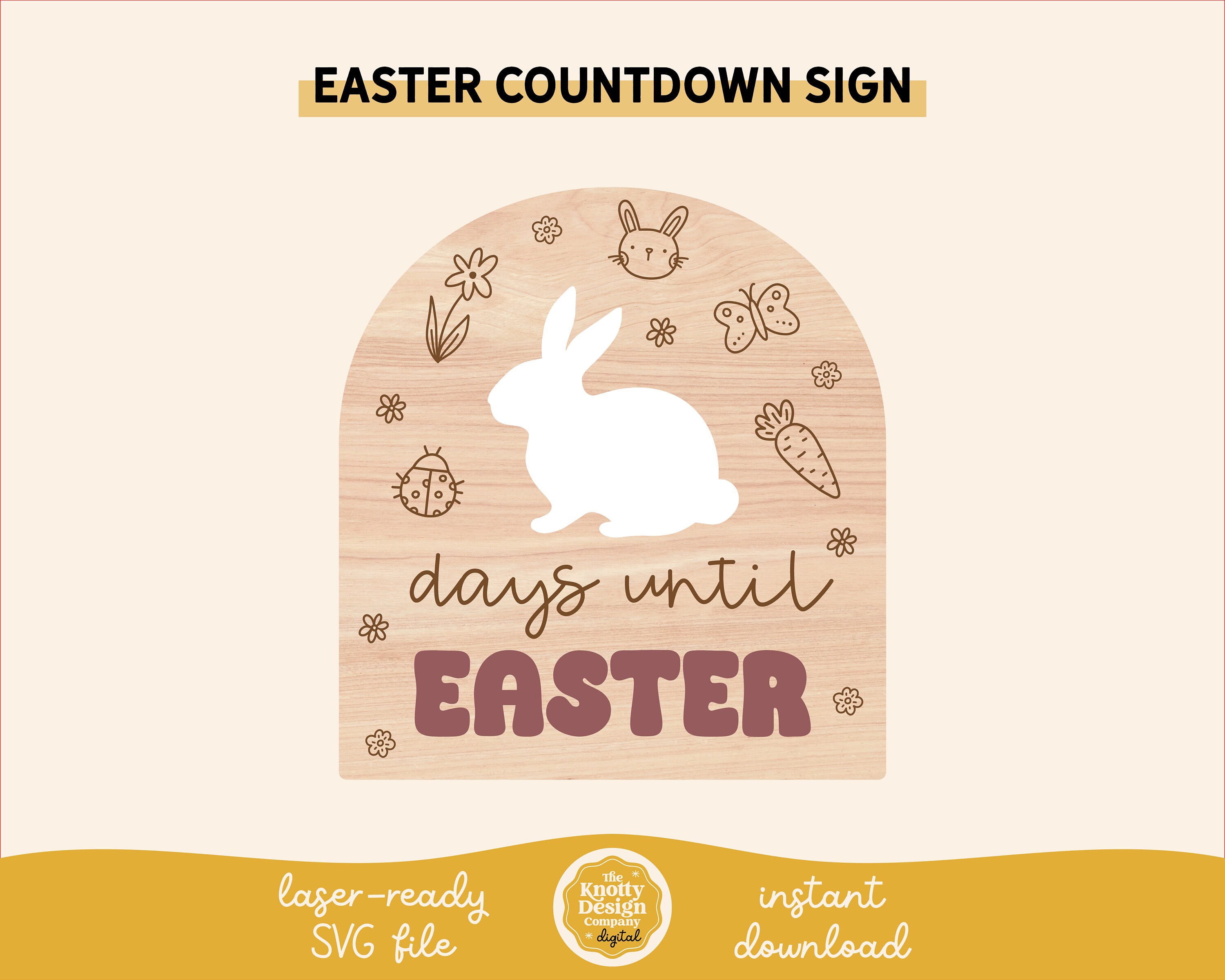 Dry Erase Easter Countdown Sign SVG, Easter Sign Laser File, Easter ...