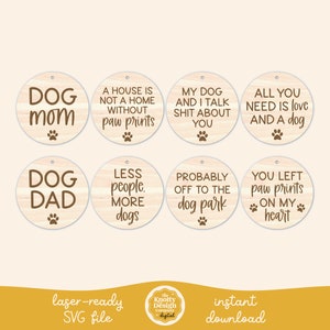 Dog Keychain Bundle Laser File, Dog Keychain SVG, Keychain Laser File ...