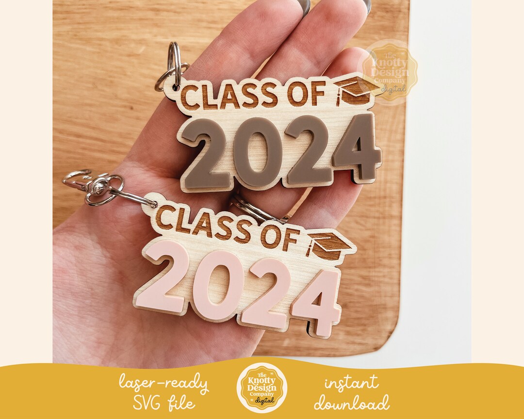 Class of 2024 Keychain Laser SVG File, Grad Keychain SVG, 2024 ...