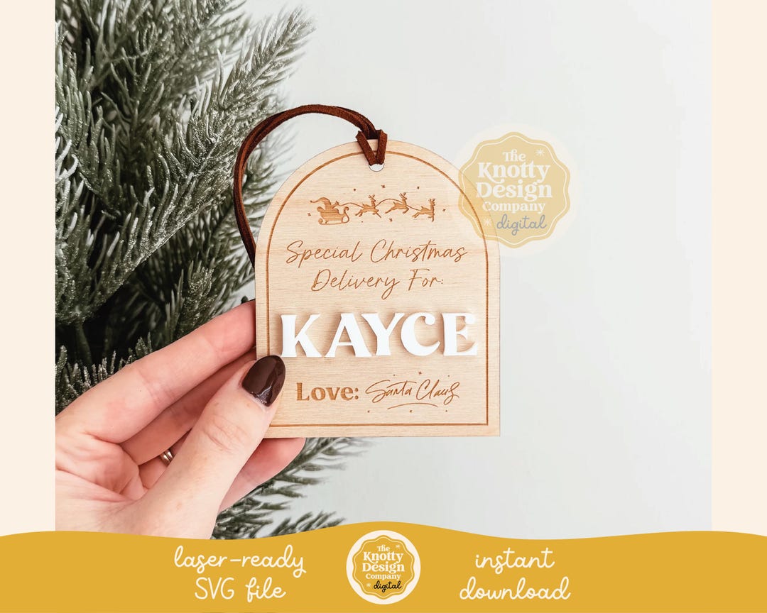 Santa Delivery Tag SVG File, Stocking Tag Laser SVG, Christmas Laser ...