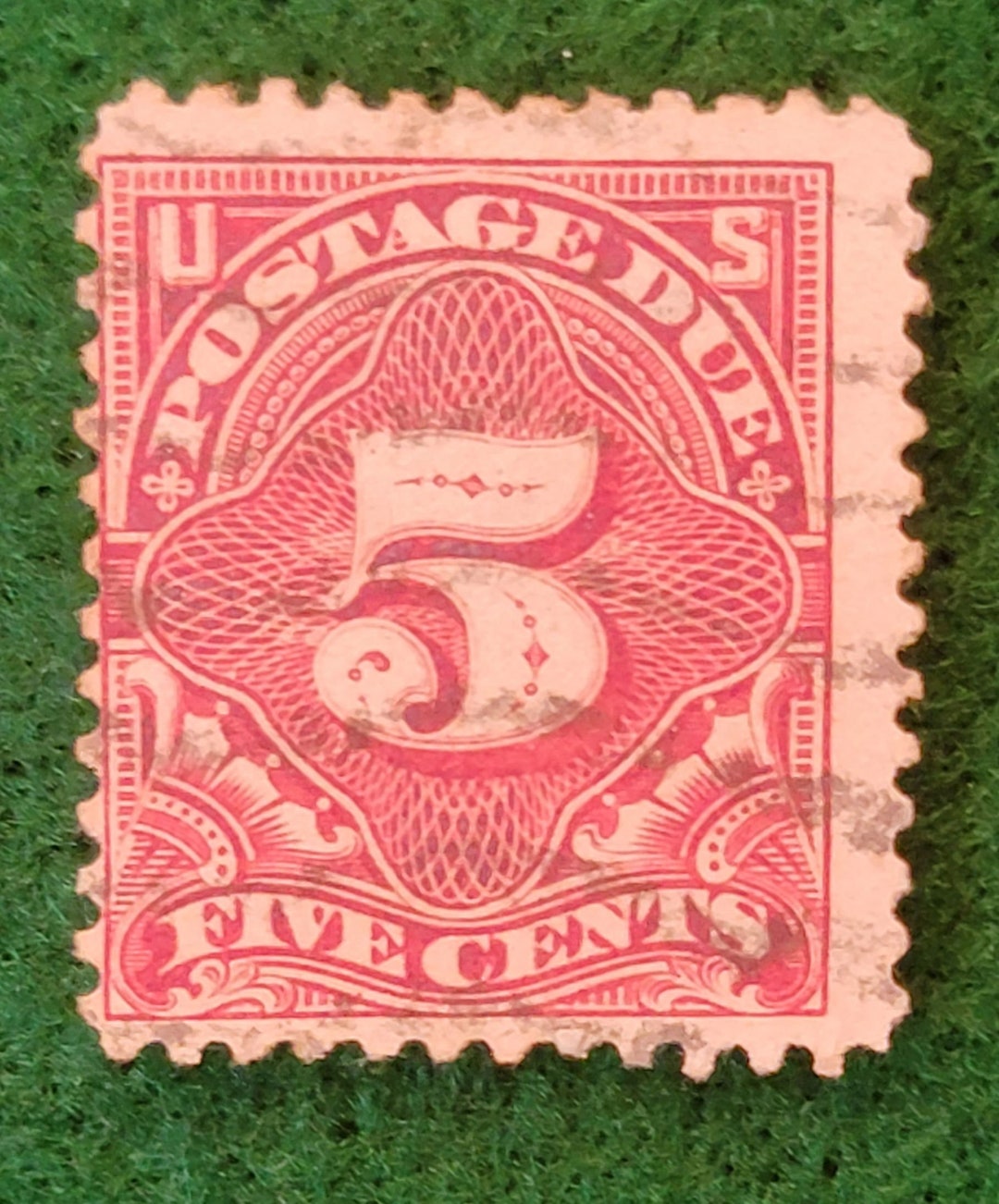 Vintage 1895 5c Postage Due Stamp - Etsy