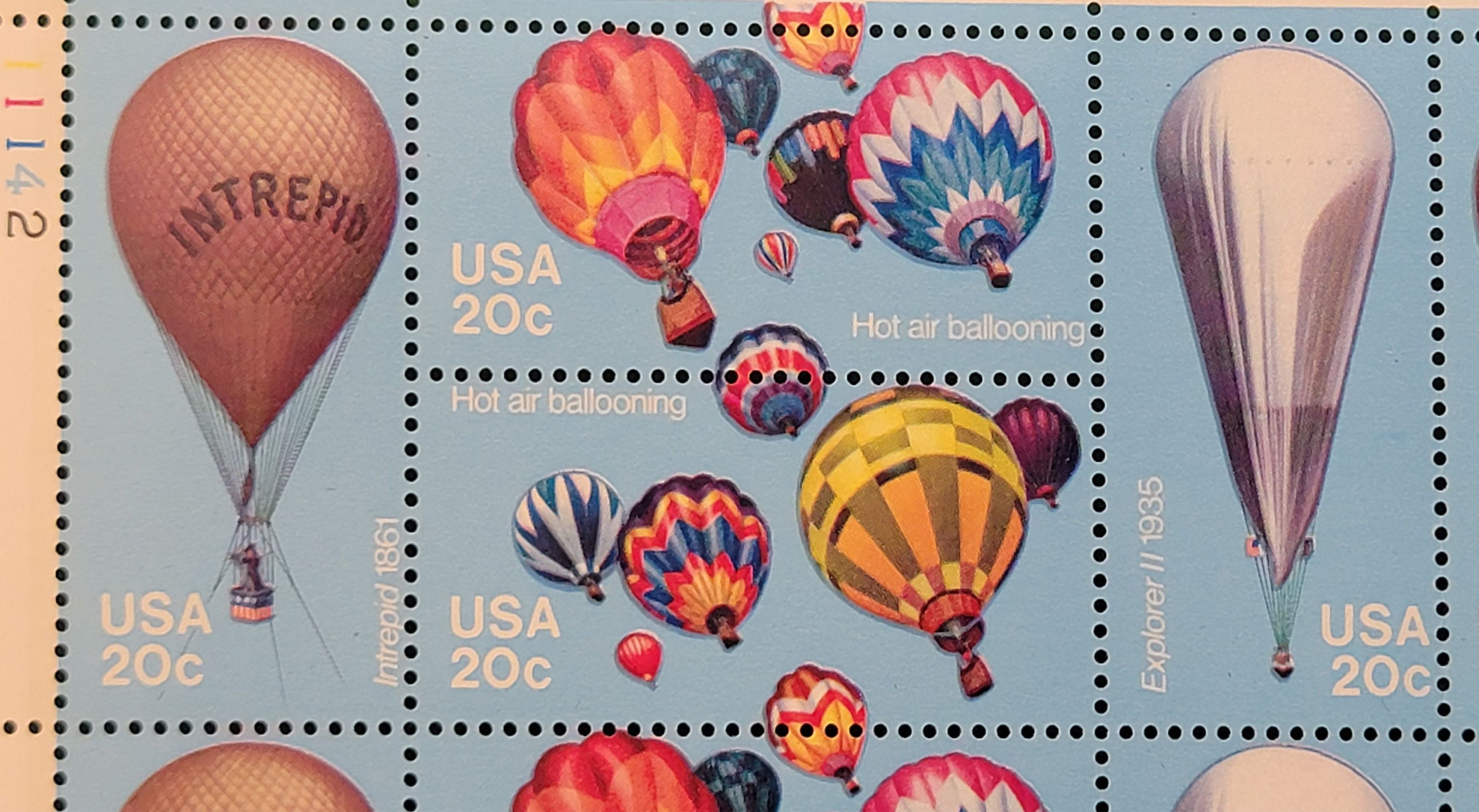Vintage Full Sheet of Hot Air Ballooning Postage Stamps - Etsy