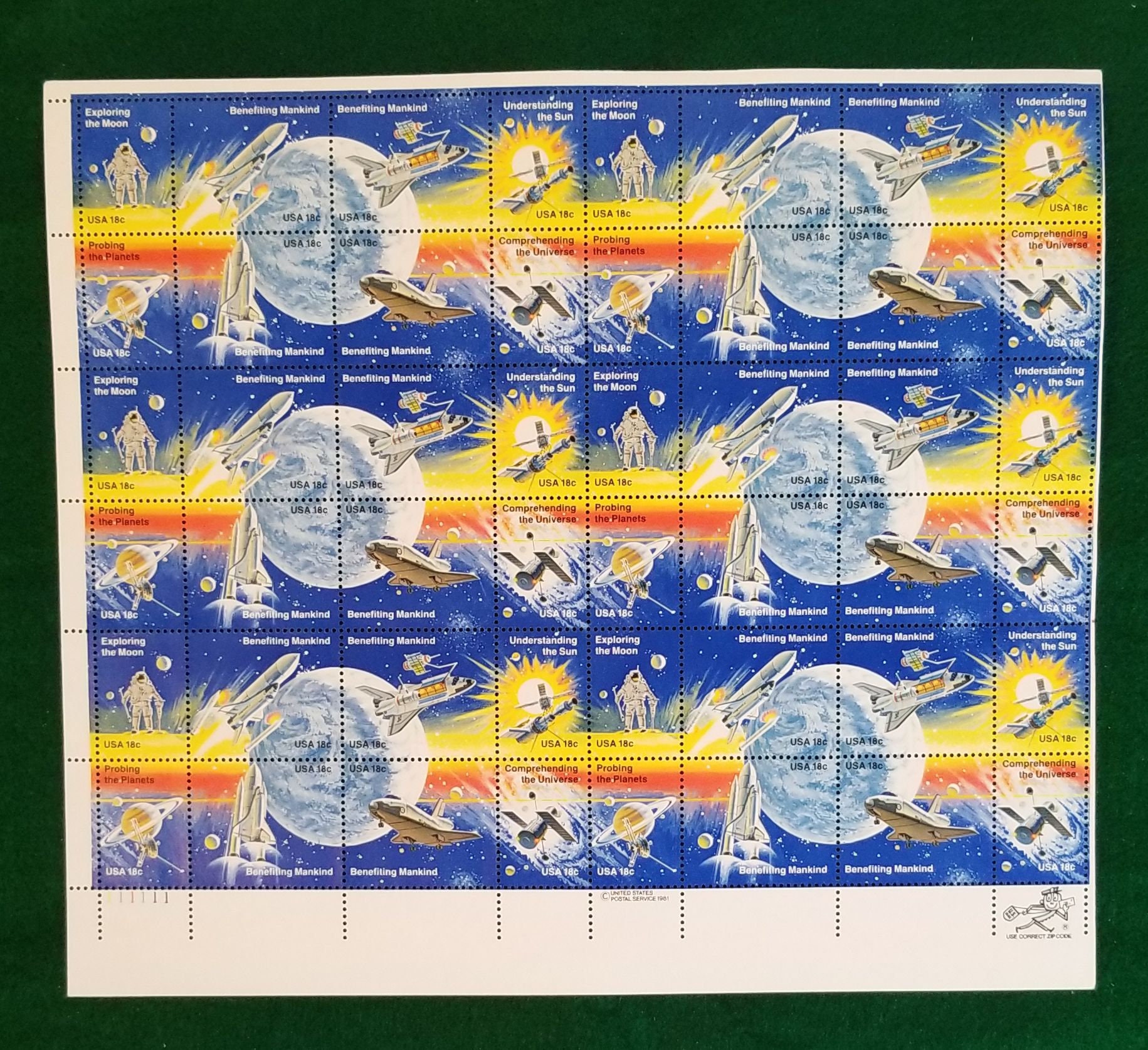 Space Achievement Stamps Full Sheet 1981- Scott #1912-19 - Etsy