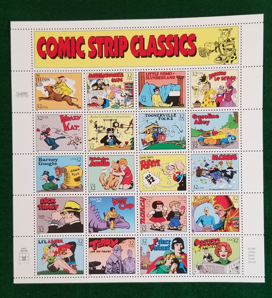 Comic Strip Classics - 1995 - Full Sheet - Scott #3000 - Etsy