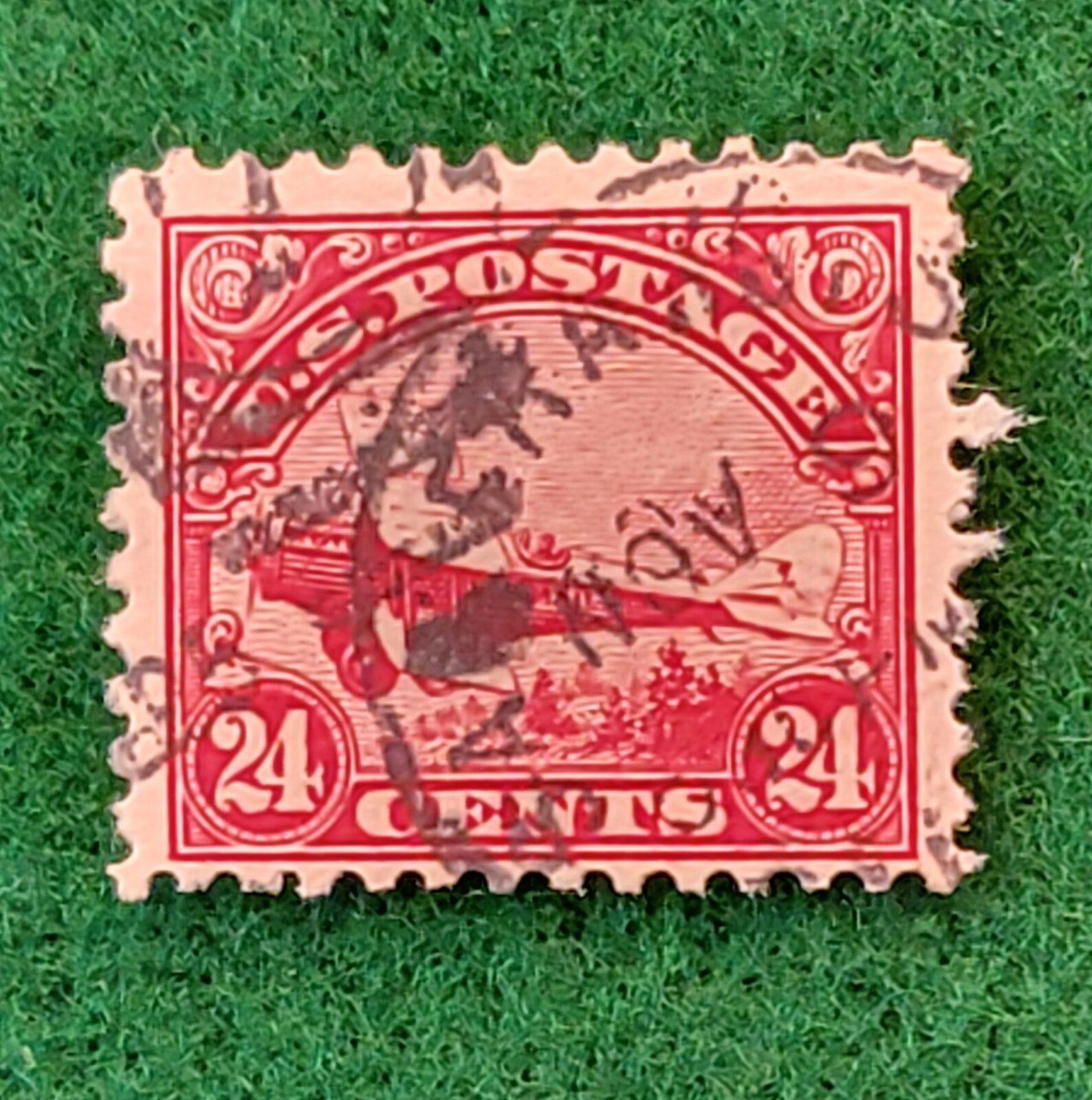 Vintage 1923 24c Used US Airmail Stamp - Etsy