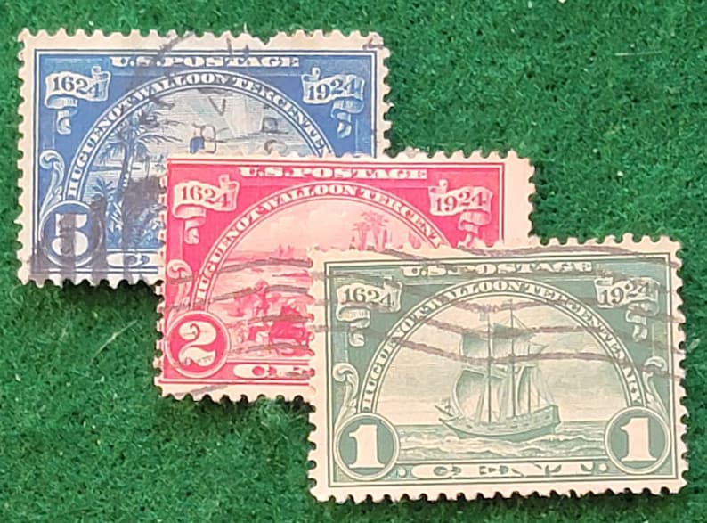 Vintage 1924 Huguenot-walloon of Used US Stamps - Etsy