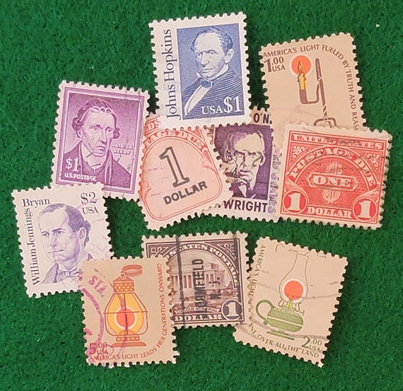 10 High Denomination Used U.S. Stamps | Etsy