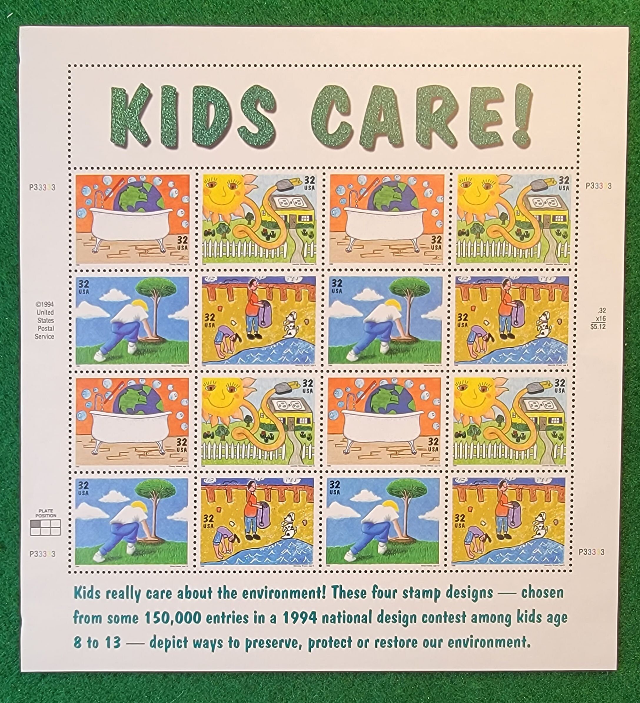 Vintage 1995 US Mint Sheet of Kids Care Stamps - Etsy