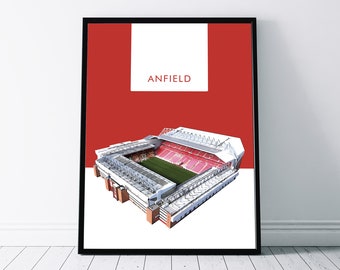 Liverpool FC Poster, Anfield Stadium Poster, Football Posters, Soccer ...