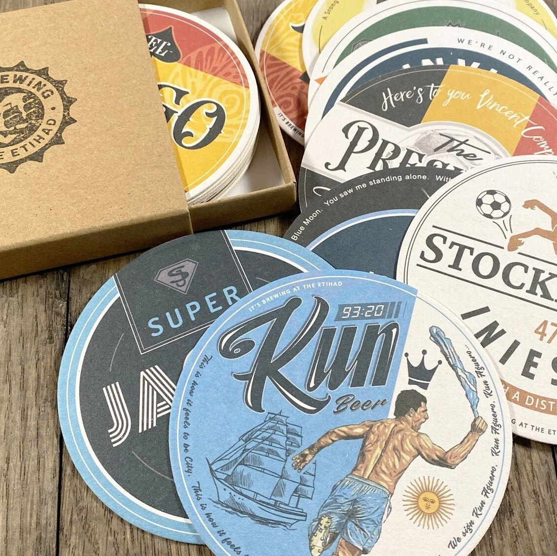 Manchester City Gifts Football Beermats Man City Beer Mats - Etsy UK