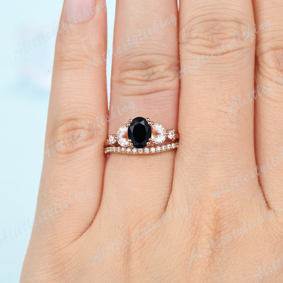 Black Onyx Ring for Women Unique Engagement Ring Handmade Ring Antique ...