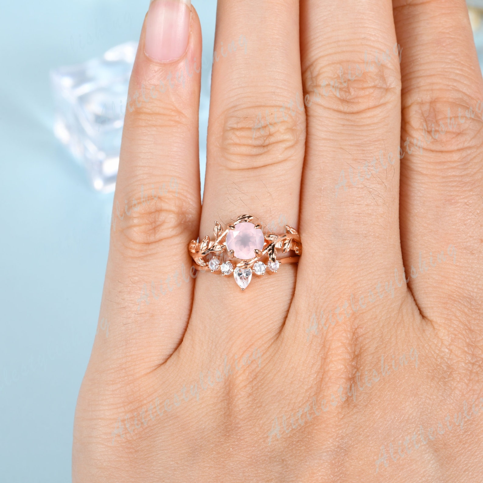 Ruby Anniversary Rings for Women Ruby Engagement Ring Set | Etsy