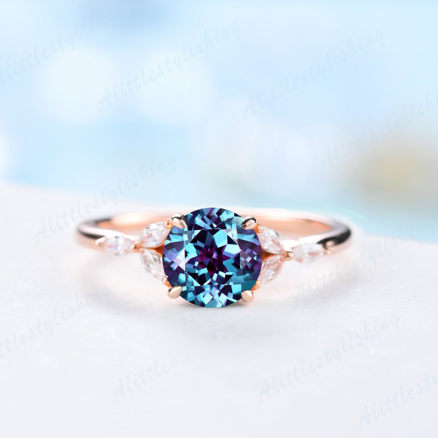 Alexandrite Promise Ring for Woman Solitaire Alexandrite | Etsy