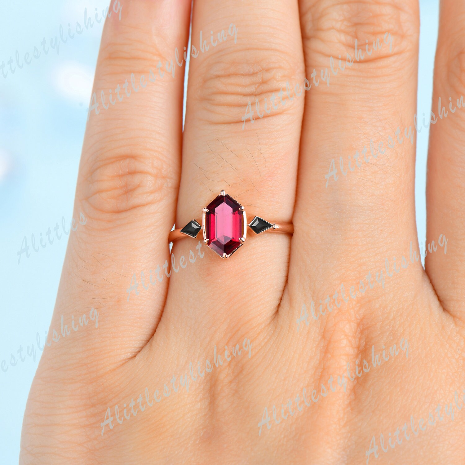 Genuine Garnet Engagement Ring for Women Garnet Wedding Band - Etsy