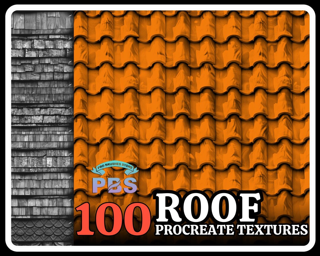 100 Procreate Roof Texture, Roof for Procreate, Roof Texture Brushes ...