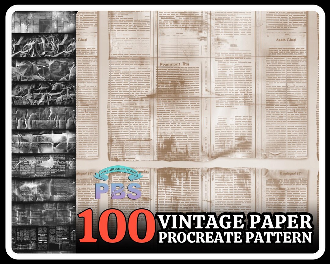 100 Procreate Vintage Newspaper Texture, Vintage Newspaper for ...