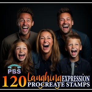 120 Procreate Laughing Expression Stamps, Laughing Expression Stamps ...