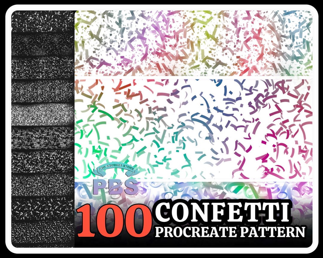 100 Procreate Confetti Texture, Confetti for Procreate, Confetti Texture Brushes, Confetti ...