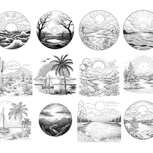 120 Sunset Scene Procreate Stamps: Nature Brushes (digital Download) - Etsy